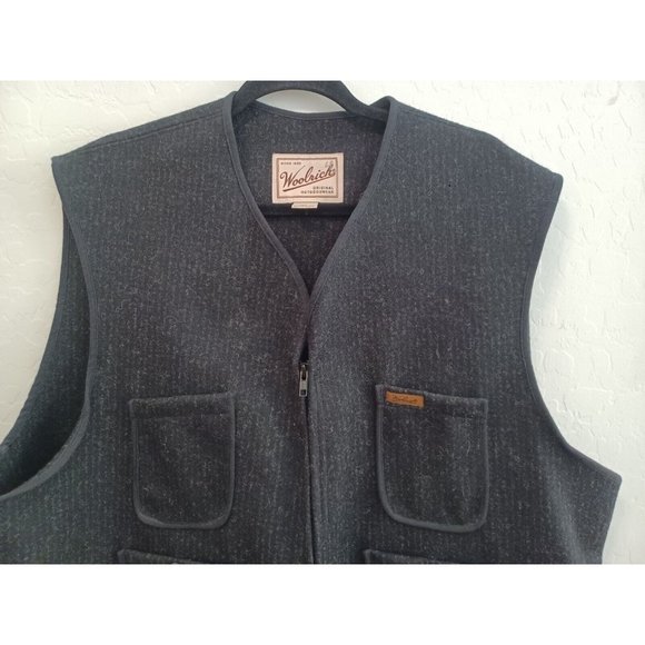 Woolrich | Jackets & Coats | Woolrich Wool Vest Mens Sz 2xl Black Gray ...